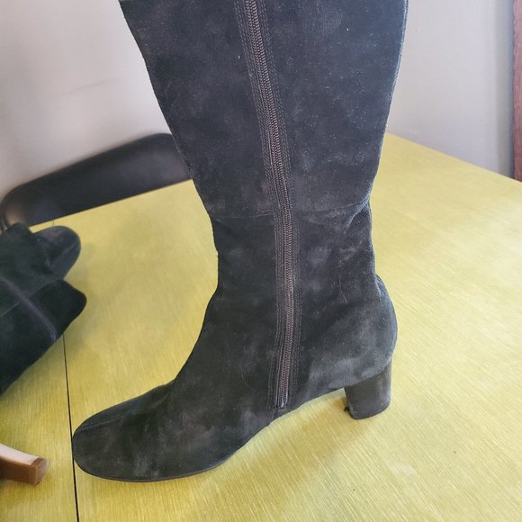Ecco | Shoes | Black Suede High Cut Boots | Poshmark